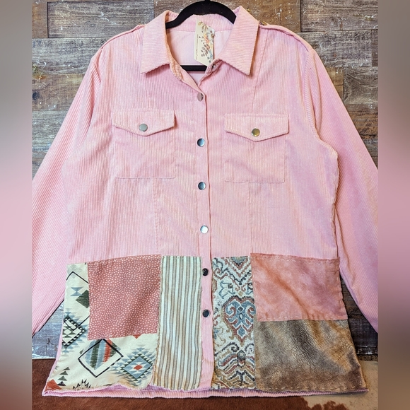 Original Design Shacket | Tops | New Handcrafted Pink Cordoroy Shacket ...